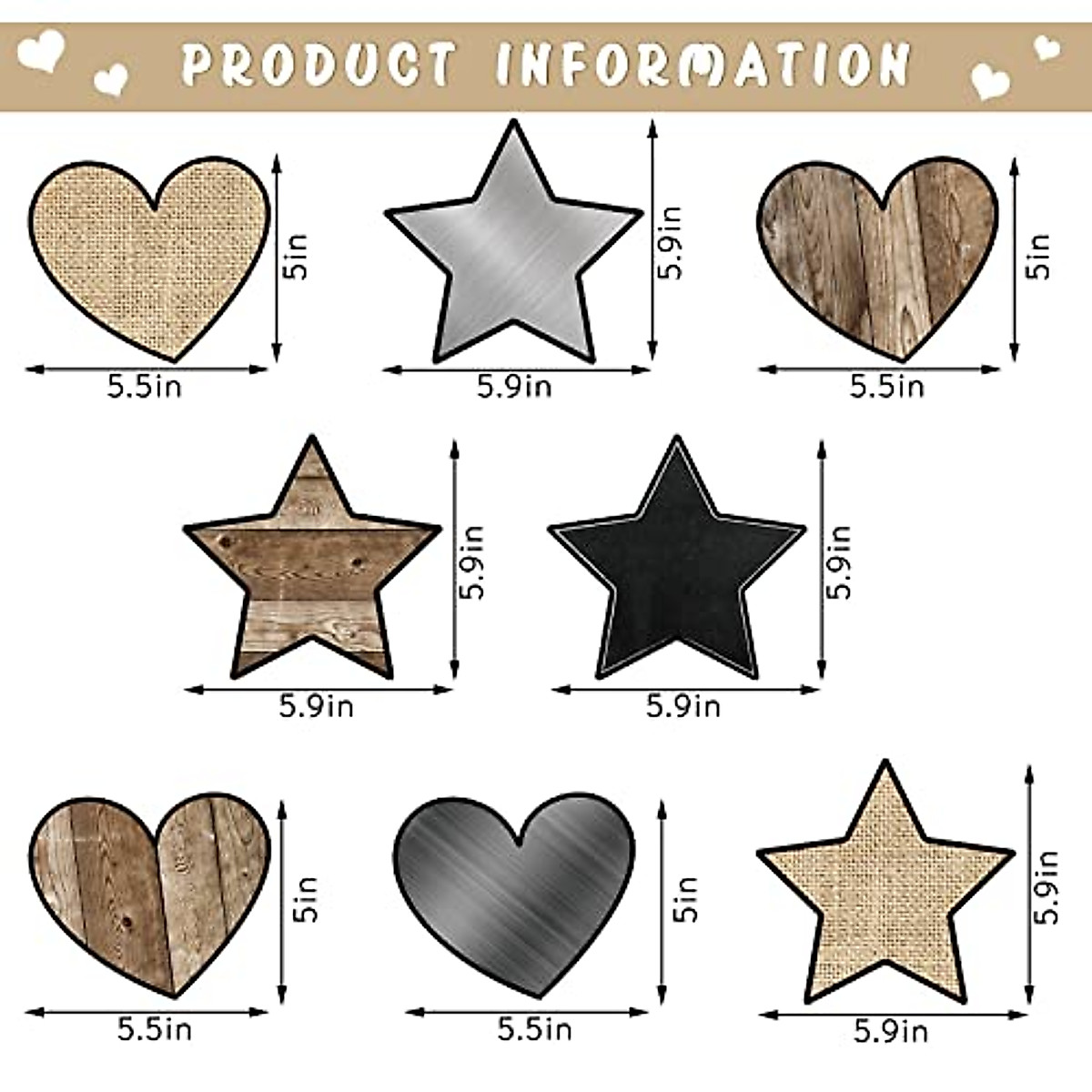 48 Pcs Industrial Chic Cutouts Rustic Farmhouse Classroom Decor Industrial Accents with Glue Point Dots for Bulletin Board Decoration Back to School Chalkboards School Nursery Kids Art Decor