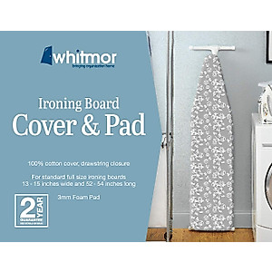Whitmor Scorch Resistant Ironing Board Cover and Pad - Grey Swirl