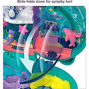 Polly Pocket Compact Playset, Otter Aquarium with 2 Micro Dolls & Accessories, Travel Toys with Surprise Reveals (Amazon Exclusive)