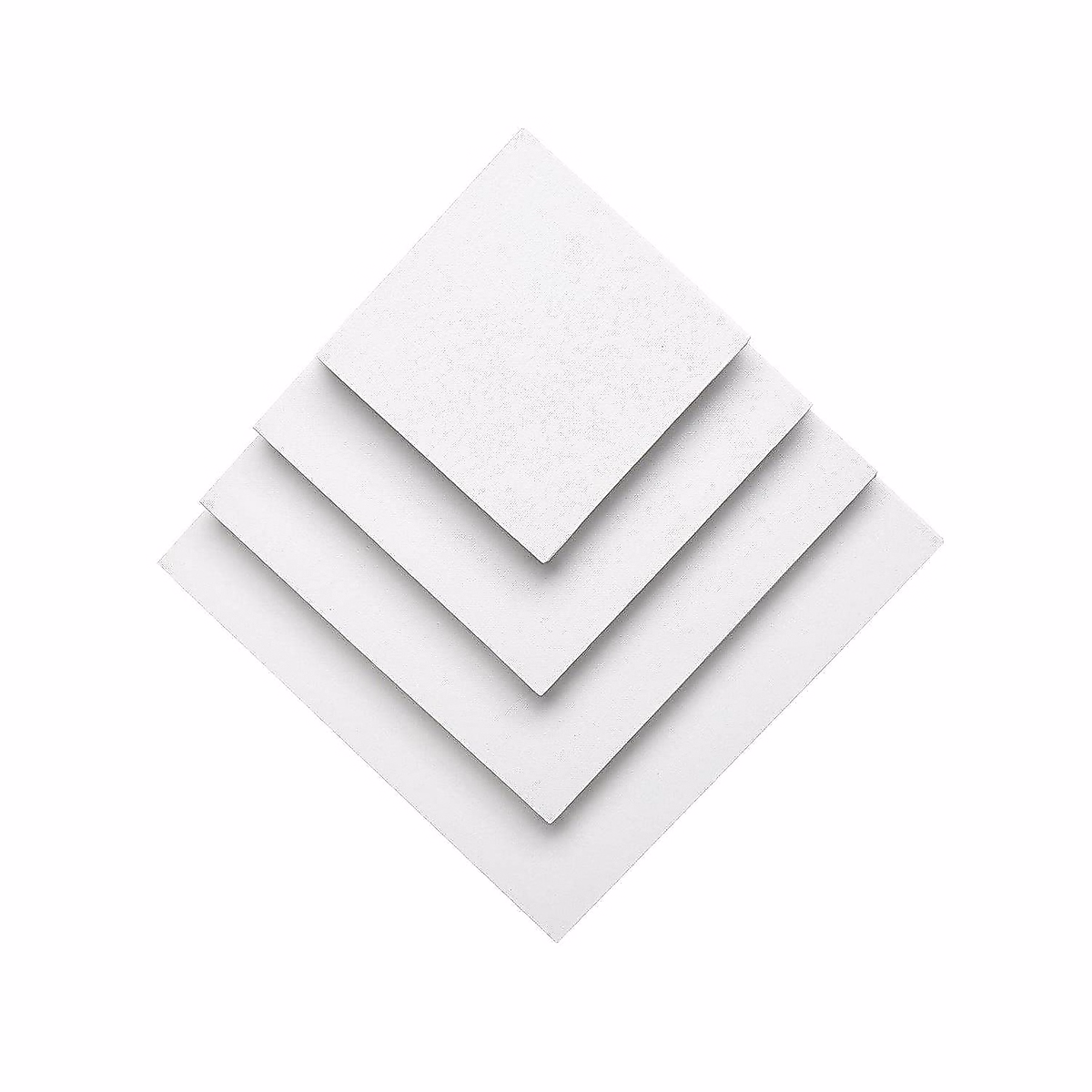 KINGART 830-28 White 28 Pc. Multi-size Value ARTIST CANVAS BOARDS, Gesso Primed - 100% Cotton Square Panels, Art Supplies for Oil and Acrylic Painting, 7 Ea: 6x6, 8x8, 10x10, 12x12 in.