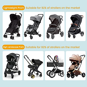 BAYWYI 3 in 1 Sun Shade and Mosquito Net for Stroller Sun Protection, Versatile Universal Double Zipper Baby Mosquito Net -