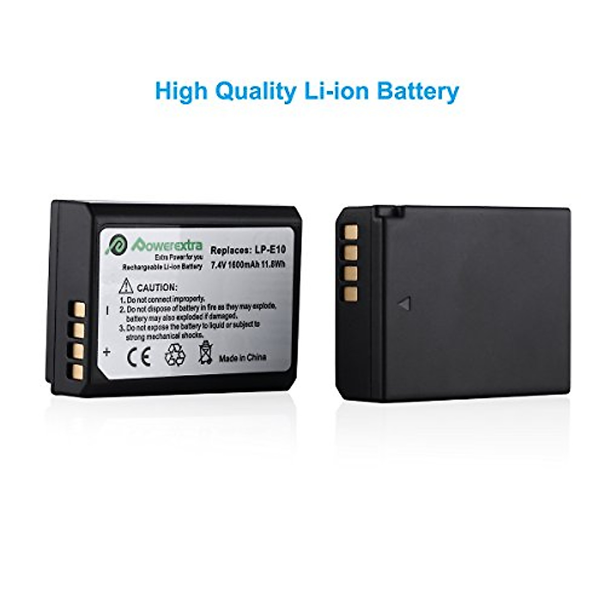 Powerextra 2 Pack LP-E10 Battery and Charger Compatible with Canon Rebel T3 T5 T6 T7 Kiss X50 Kiss X70 1100D 1200D1300D 2000D 1500D Digital Cameras