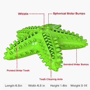 Carllg Dog Toys for Aggressive Chewers, Puppy Teething Chew Toys, Durable Indestructible Squeaky Interactive Puzzle Starfish Toys for Small Medium Large Breed