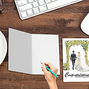 ZyvSyldrin Wedding Card for Bride and Groom, Marriage Card for Couple, Wedding Day Congratulations Card, with Envelope and Gold Rose Seal, 5.5" x 8.5"