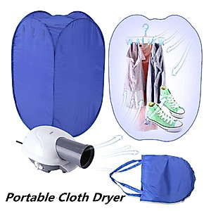 Travel Washing Machine, 800W Portable Clothes Dryer Portable Drying Rack for Laundry Foldable Clothes Drying Rack Energy Saving Clothing Dryers Portable Dryer for Apartments, Blue