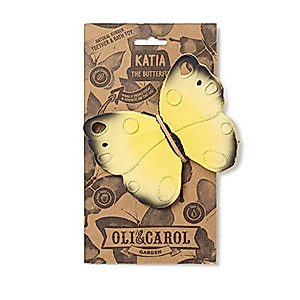 Oli & Carol Butterfly-Shaped Teething Toy - Natural Hevea Rubber Teething Toy | Aesthetic Baby Toys | Baby Teethers | Montessori Toys for Babies 0-6 Months | Infant Teether (Katia The Butterfly)