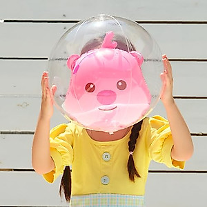 ARAKHAN Winnie Connie 16 Inch Clear Inflatable Beach Ball for Kids - Loopy Cartoon Character Pororo Style - Beachball for Swimming Pool Party Favors and Children Toy for Water Play