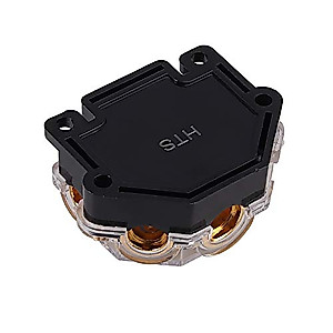 AUTOUTLET 5 Way Power Distribution Block Car Auto Audio Amplifier, 0/2/4 Gauge in 2/4/8 Gauge Out Power Ground Distributor Blocks,1 in 5 Way Car Power Distributor Block