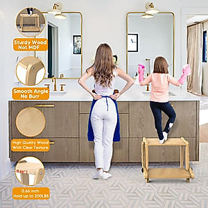 Toddler Step Stool, Wooden Folding Toddler Step Stool, Two Step Kids Step Stool, Transformable Toddler Chair Kitchen Step Stool, Foldable Toddler Step Stool for Bathroom Sink, Small Toddler Step Stool