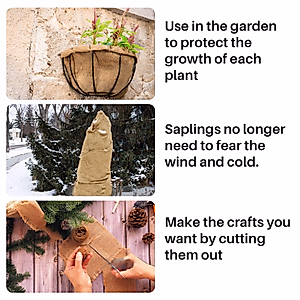 MAQIHAN Burlap Fabric Roll - Garden Burlap Fabric Roll 40" X 13 Feet Natural Burlap Material Fabric Roll Trees Fabric Burlap Tree Wrap Outdoor Plant Jute Fabric Burlap Rolls for Crafts Gardening Decor