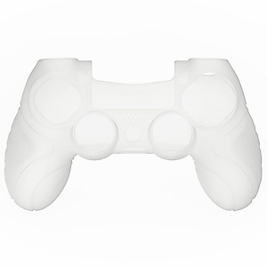 PlayVital Guardian Edition Glow in Dark - Green Ergonomic Soft Anti-Slip Controller Silicone Case Cover for ps4, Rubber Protector Skin with Joystick Caps for ps4 Slim/Pro Controller
