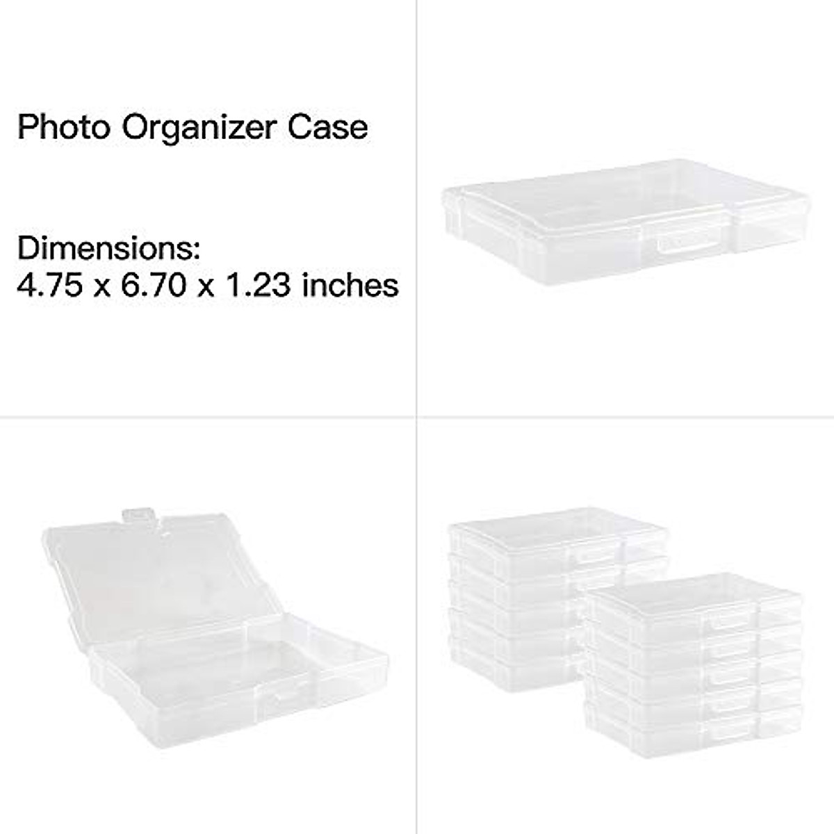 novelinks Photo Case 4" x 6" Photo Storage Box - 10 Inner Picture Storage Container Photo Organizer Case Picture Box Storage Photo Craft Keeper (Green)