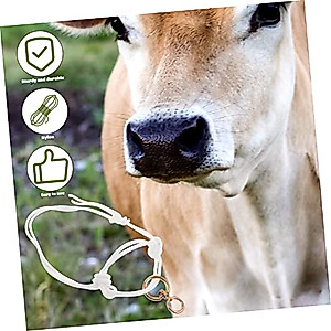BESPORTBLE 4pcs Bull Bridle Cowboys Lanyard Adjustable Rope Halter frenos para caballos Calf Halter Poly Rope Iron White Cattle Supplies Safety Halter Portable Cattle Halter Simple Suspenders