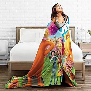 General Purpose T-he Lor-ax Home Fleece Blanket Throw Size Travel All Season Soft Warm Throw Blanket for Office Company Home Couch Bed Sofa,Black,50"" x40