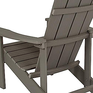 Flash Furniture Charlestown Poly Resin Adirondack Chair - Gray - All Weather - Indoor/Outdoor