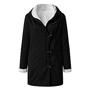 Chamarras para Mujer, Winter Coat for Women Black Trench Coat Woman Jacket Women's Casual Fashion Loose Solid Color Hat Plus Fleece Collar Pocket Jacket Lightweight Fleece 4X (XXL, Pink)