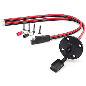 15.8inch 10AWG Power Socket Sidewall Port + 15.8inch 10AWG SAE Extension Cable