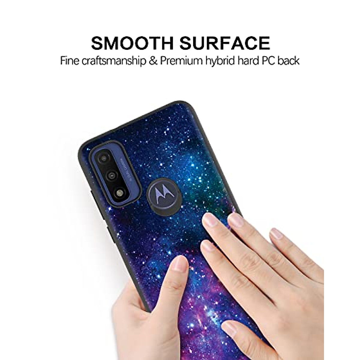 BENTOBEN Compatible with Moto G Pure Case, Slim Fit Glow in The Dark Soft Flexible Bumper Protective Anti Scratch Non-Slip Cases Cover for Motorola Moto G Pure (2021) 6.5 Inch, Nebula/Galaxy Design