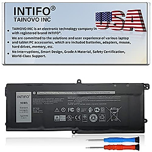 INTIFO 90Wh DT9XG Laptop Battery Compatible with Dell Alienware Area-51m R1 R2 ALWA51M-D1968W D1969PW D1733B D1746W D1735DB D1733PB D1766W D1748DW Series 07PWKV 0KJYFY [11.4V 90Wh 6-Cell]