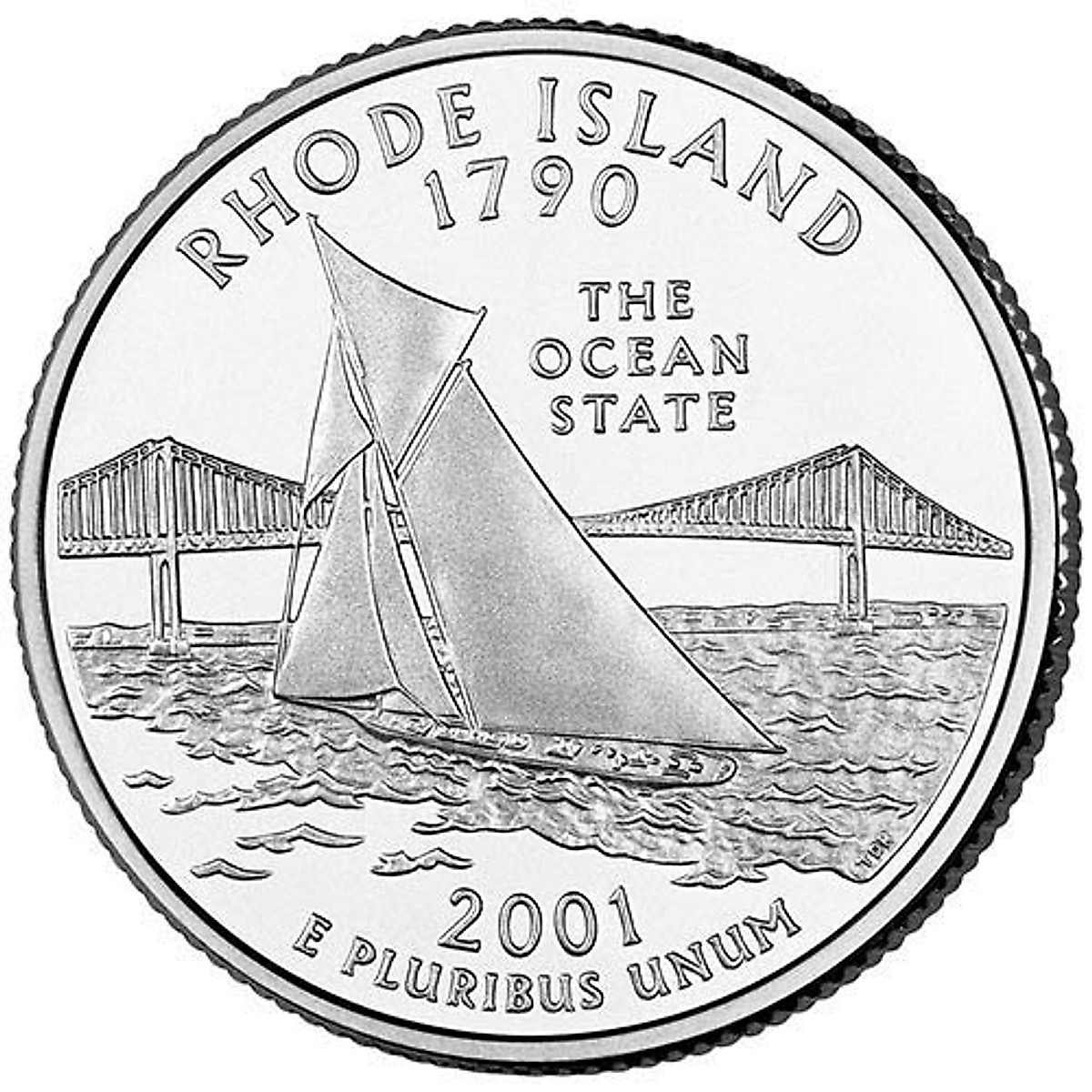 2001 P & D BU Rhode Island State Quarter Choice Uncirculated US Mint 2 Coin Set