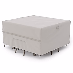 MR. COVER Square Patio Table Cover, Outdoor Dining Set Cover, 56L x 56W x 30H, Waterproof & UV-Protection, Strong & Sturdy, Beige