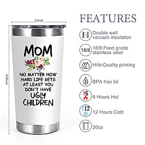 UNNESALT Mothers Day Gifts for Mom from Daughter, Son, Kids - Mothers Day Gifts for Mom, Grandma, Wife - Birthday Gifts for Mom, Mother, Wife, Bonus Mom, Mother In Law, New Mama - 20 Oz Tumbler