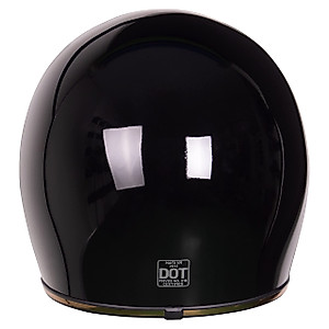 ROYAL M141 Full face Motorcycle Helmet - DOT Approved - Unisex, Classic, Elegant Design (Gloss Black, M)
