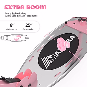 MAXTRA E120 Electric Scooter with Seat for Kids Ages 6-12, 60 Mins Long Battery Life, Removable Seat 2 Riding Styles, 155LBS Max Load