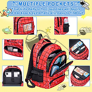 HotAdsFW Spider Backpack for Boys 4 5 6 7 8 9 Elementary Kids School Backpack Bookbag for Girls 8-10 School Bag for Kindergarten Primary Middle School