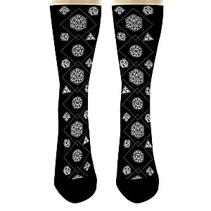 Nerd Gifts D20 Gift Set Lucky Gamer Socks Crit Hit Socks Natural 20 RPG 2-Pairs Novelty Crew Socks