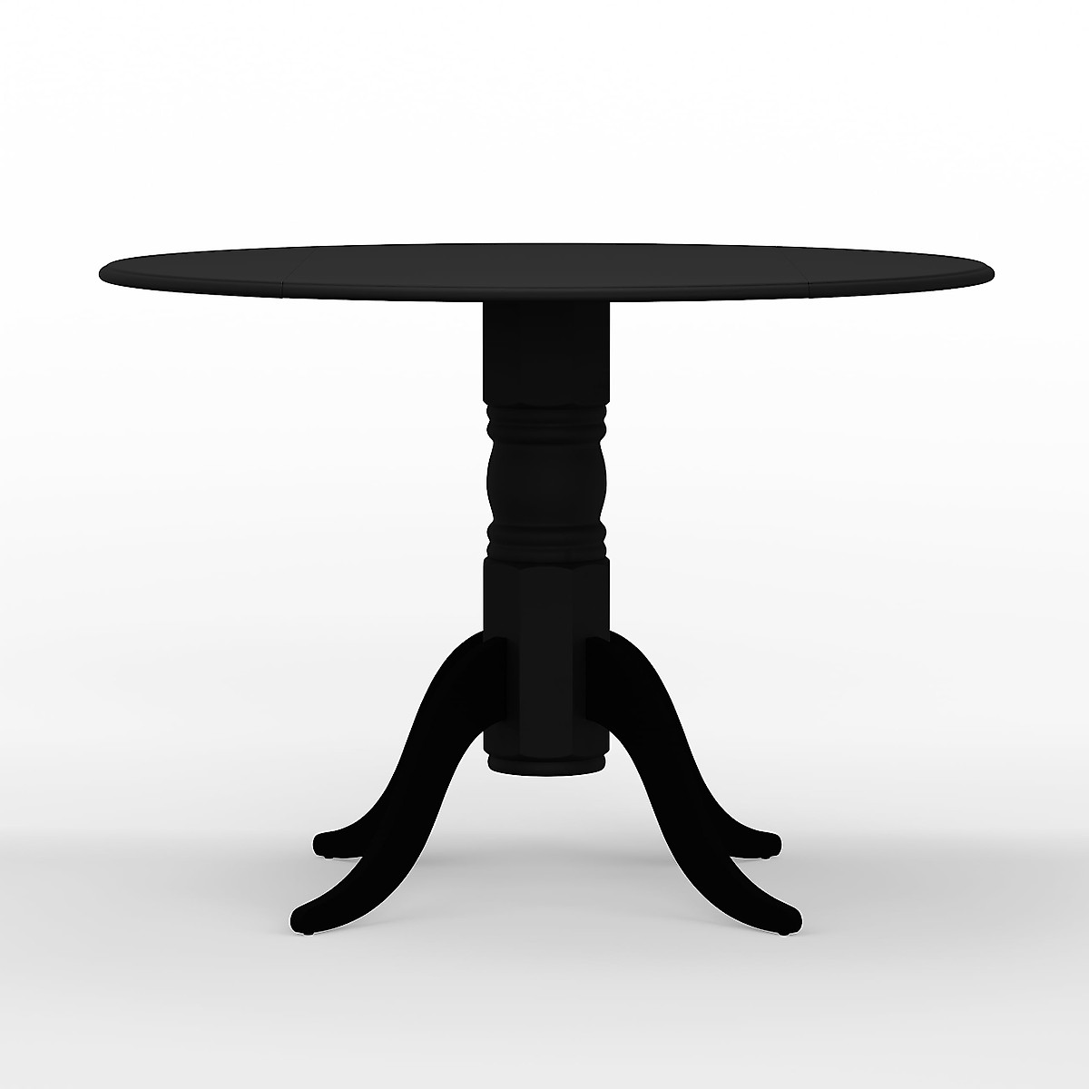 Glenwillow Home 3-PC - 42" Round Double Drop-Leaf Dining Table + X-Back Dining Chairs Dining Set in Black