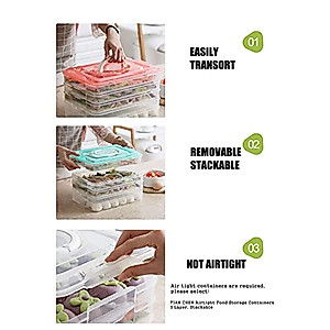 TIAN CHEN Refrigerator Organizer Bin, Plastic Food Storage Containers with Lid, 3-Layer, BPA free, Stackable Food Organizer Keeper for Snack, Vegetables, Meat, Fish, Bacon(green)