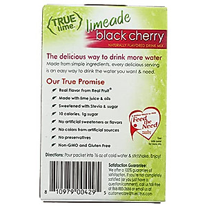True Citrus Black Cherry Lemonade Water Enhancer Flavored Drink Mix, Non GMO, 1.06 Ounces (Pack Of 12)