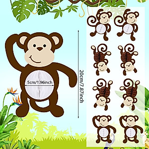 Kanayu 12 Pcs Monkey Cutouts Jungle Party Decorations Honeycomb Monkeys Jungle Themed Party Decorations Monkeys Hanging Banner Decor for Birthday Baby Shower Supplies Room Wall Decor(Cute Monkey)