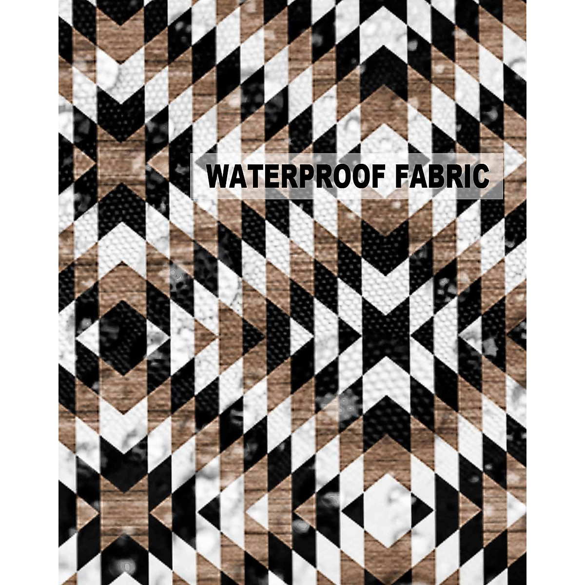 Brown Black Outdoor Pillow Cover 12x20 Inch Cushion Sham Case, Waterproof Decorative Lumbar Throw Pillowcase for Outside Garden Patio Porch Couch Chair Tent Moroccan Southwestern Aztec Abstract Boho