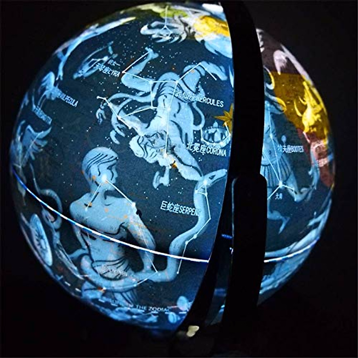 World Globe with Illuminated Constellations – 9" Light Up Globe for Kids & Adults – Interactive Earth Globe for Educational Toys, Home Office Ornaments