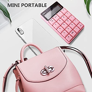 Wireless Number Pad, 2 in 1 Wireless Numeric Keypad 2.4G Digital Display Number Keyboard with Accounting Calculator Financial Accounting Numpad for Home Office Business