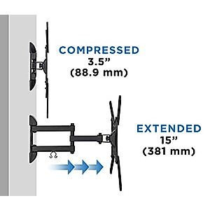 Mount-It! Full Motion TV Wall Mount Monitor Wall Bracket with Swivel and Articulating Tilt Arm, Fits 26 32 35 37 40 42 47 50 55 Inch LCD LED OLED Flat Screens up to 66 lbs and VESA 400x400