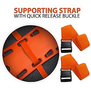 SURGICAL ONLINE First Responder EMT Backboard Spine Board Stretcher Immobilization with Head Bed and Spider Straps - Gift EMT Trauma Bag … (Orange)