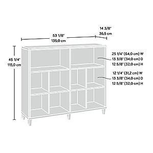Sauder Willow Place Cubby Storage Organizer Book Shelf, Grand Walnut Finish