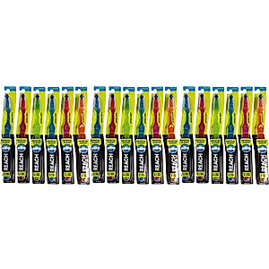 Reach Crystal Clean Toothbrush, Medium #11, Assorted Colors (Pack of 18)
