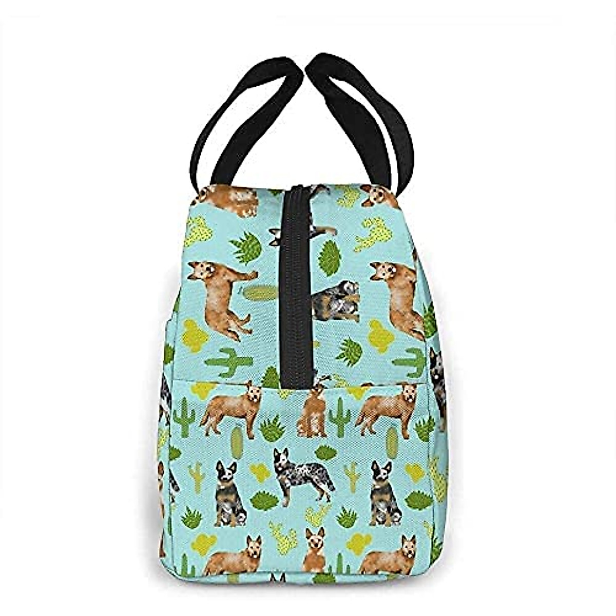Lunch Bag Australian Cattle Dog Blue And Red Heelers Cactus Blue Tint Lunch Box Insulated Bag Tote Bag For Men/Women Work Travel