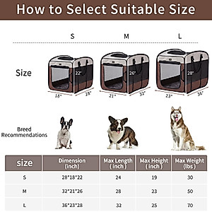 DONORO Dog Kennels and Crates for Medium Dogs, Portable Pop Up Indoor Pet Cage with Sturdy Wire Frame, Collapsible Travel Crate Soft Sided Cat Bag Escape Proof (28 Inch)