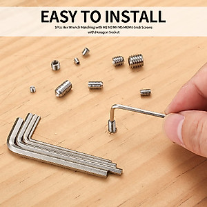 TOOINKCV 300 Pcs Stainless Steel Socket Head Screws Assortment Kit, Allen Head Socket Hex Head Screws, Metric M3 M4 M5 M6 M8 Grub Screws Set for Door Handles, Light Fixture