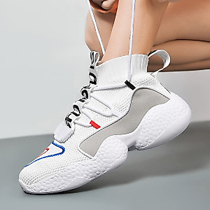 LIBINXIF Women's Men's Upper Light Breathable Fashion Non-Slip Sneakers Comfortable Walking Shoes Couple Shoes Sock Shoes Running Shoes Trainers Shoes Large Shoes
