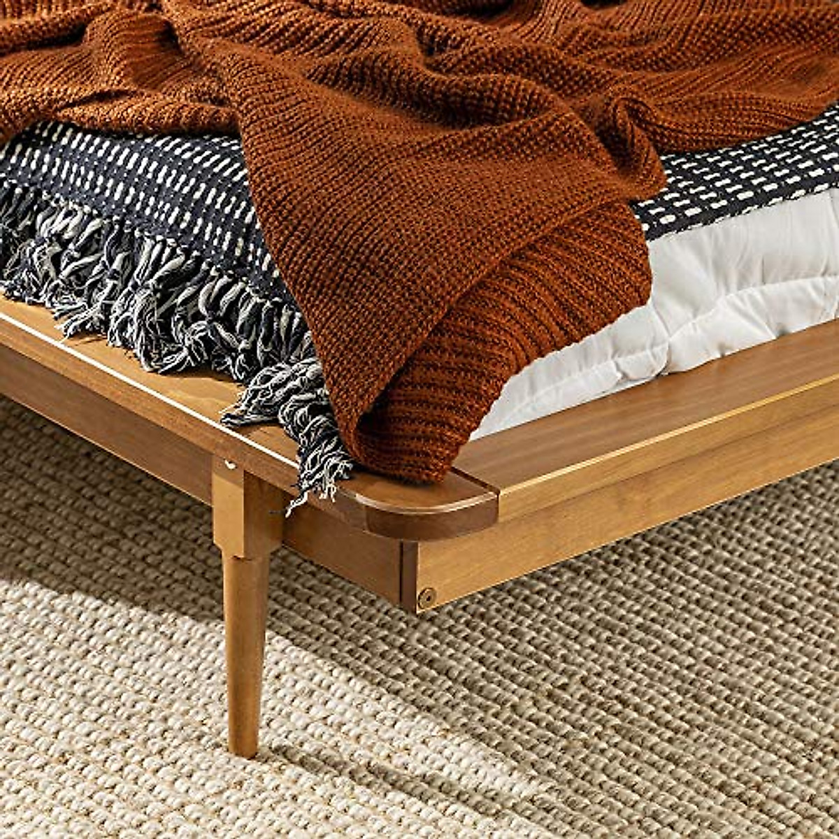 Home Accent Furnishings Queen Modern Wood Spindle Bed - Caramel