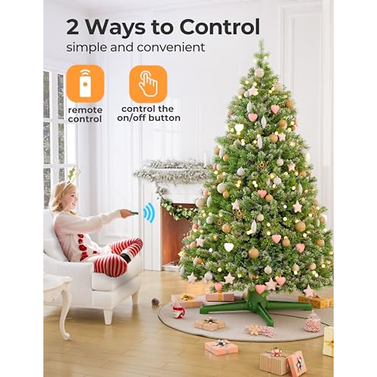 DG-Direct Rotating Christmas Tree Stand with Remote Control, Stable 360 Revolving Tree Base Stand, Up to 9ft and 120 lb. Adjustable Christmas Tree Holder for Xmas Tree, Artificial Tree (Green)
