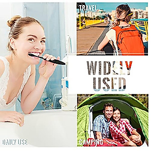 Youyole 16 Pcs Black Travel Toothbrush Folding Portable Charcoal Toothbrush Travel Toothbrush Kit with Soft Medium Bristles for Camping Travel Manual Toothbrushes Bulk