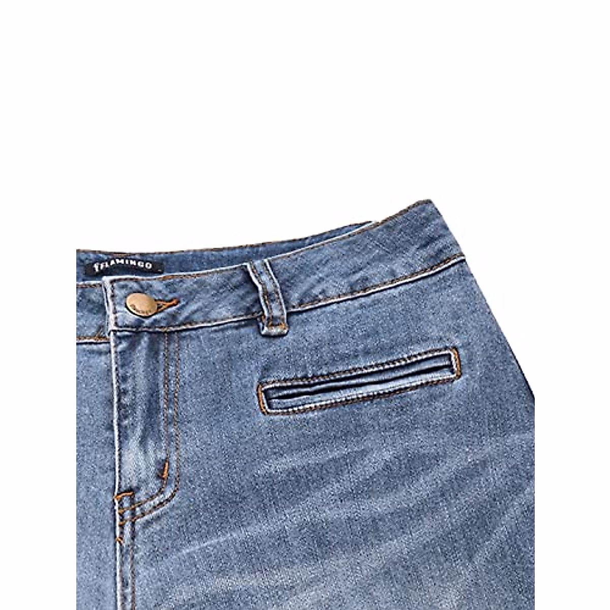 Flamingals Wide Leg Jeans for Women Stretch Low Waist Baggy Jeans Boot Cut Jeans Flare Leg Denim Pants Without Belt Navy Blue M