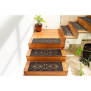 IRONGATE - Stair Treads Stair Case Step Mats - 6 Pack - Rubber - Rugged Sturdy Heavy Duty Commercial Grade - Non Slip Outdoor Indoor Skid Resistant - Floor Tile Drain Pool Balcony Yard - 10x30
